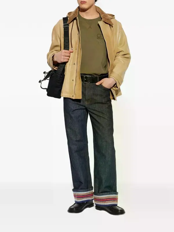 Loewe Corduroy-collar Leather Jacket