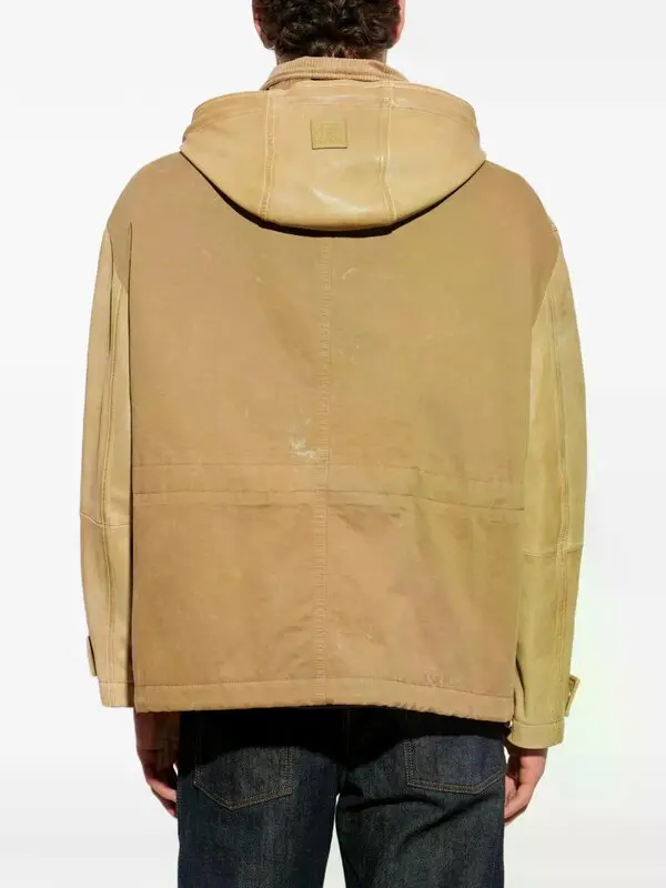 Loewe Corduroy-collar Leather Jacket