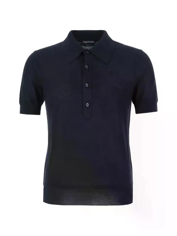 TOM FORD Button Polo - Blue