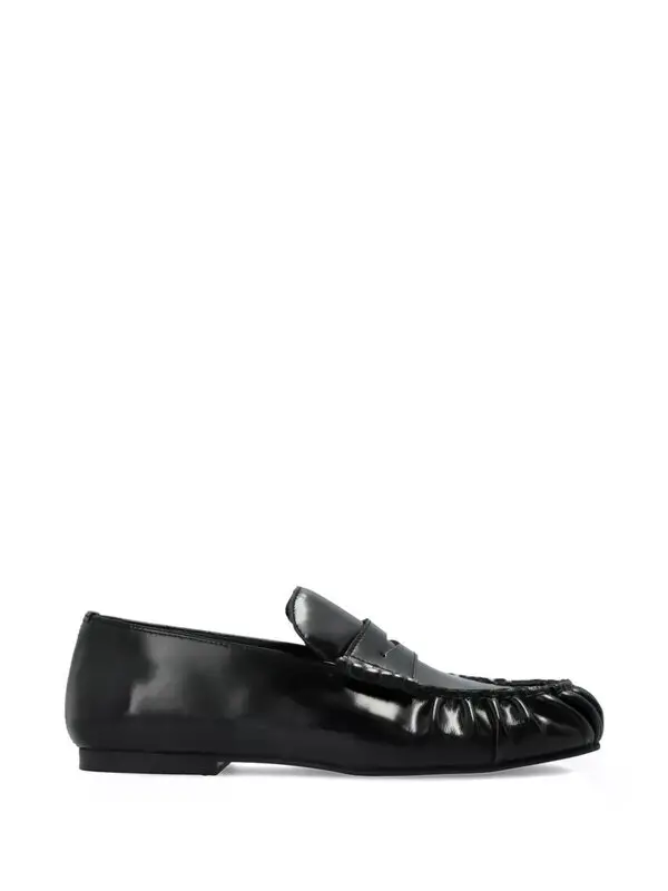 ALOHAS Aven Ruched Leather Loafers