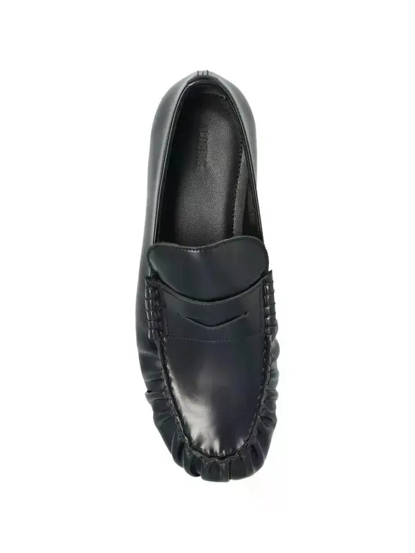 ALOHAS Aven Ruched Leather Loafers