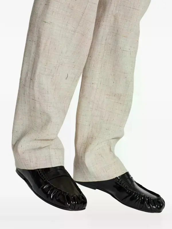 ALOHAS Aven Ruched Leather Loafers