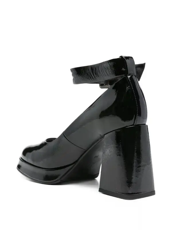 ADRIANNA FERETTI Patent Leather Block Heel Pumps