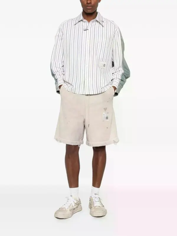 Mihara Yasuhiro Distressed Raw-cut Shorts