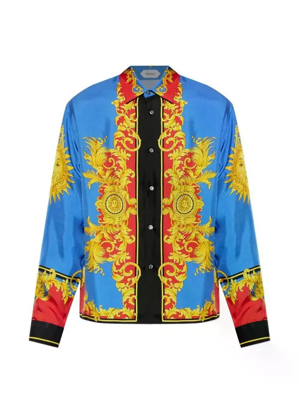Versace Sun-print Silk Shirt
