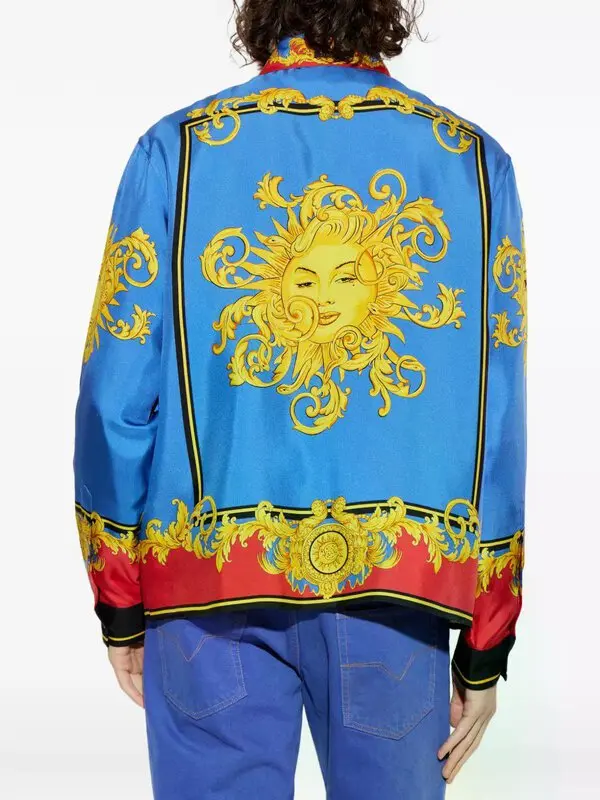 Versace Sun-print Silk Shirt