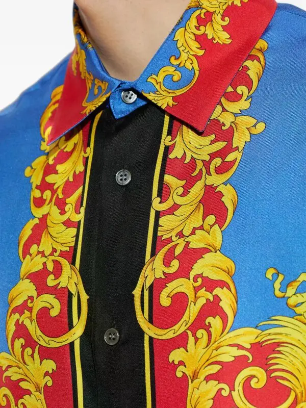 Versace Sun-print Silk Shirt