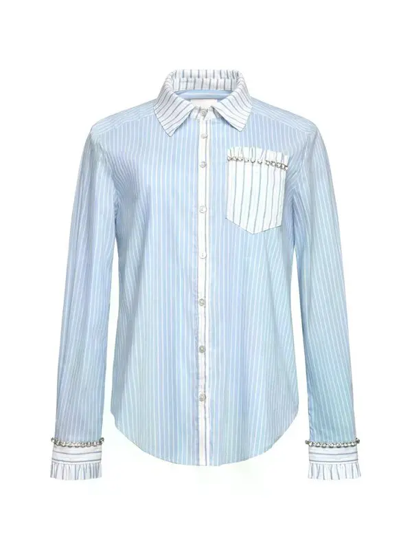 Cinq À Sept Dorsia Striped-embellished Shirt