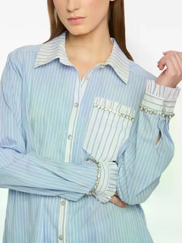Cinq À Sept Dorsia Striped-embellished Shirt