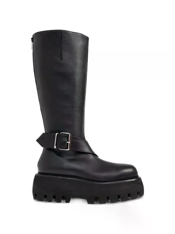 Alexander McQueen Buckle Platform Biker Boots
