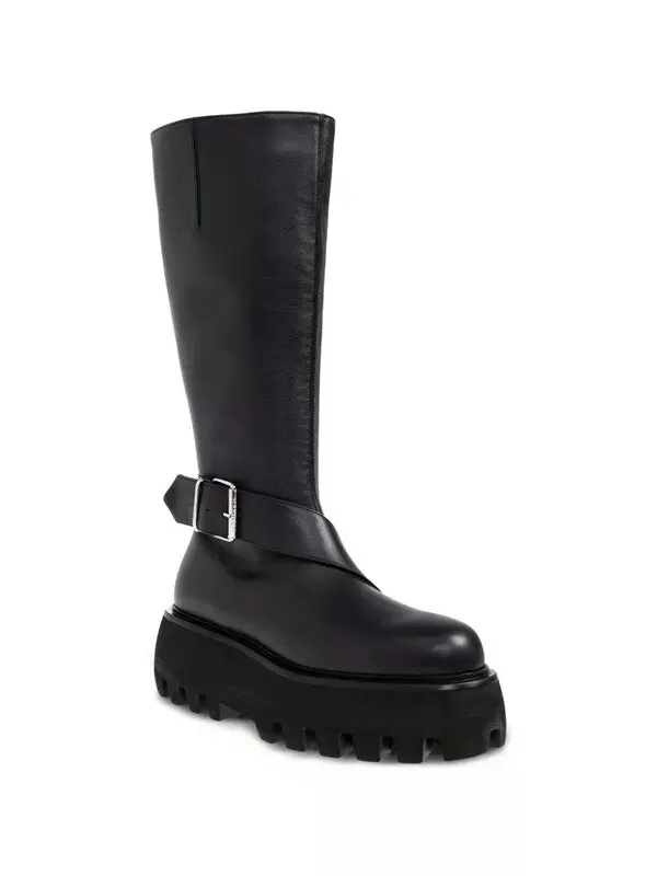 Alexander McQueen Buckle Platform Biker Boots