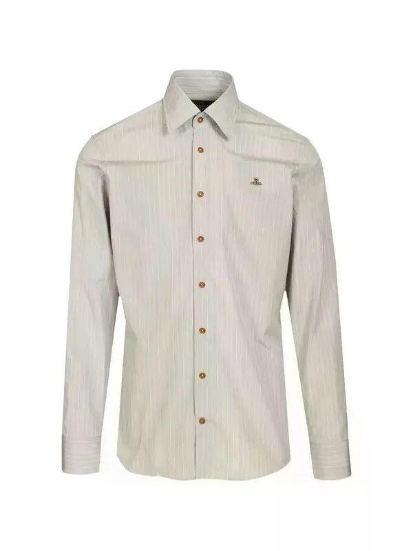 VIVIENNE WESTWOOD Ghost Pinstripe-logo Shirt