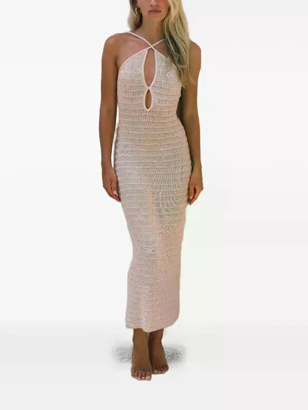 HONEST Anggun Halterneck Cut-out Midi Dress - Neutrals