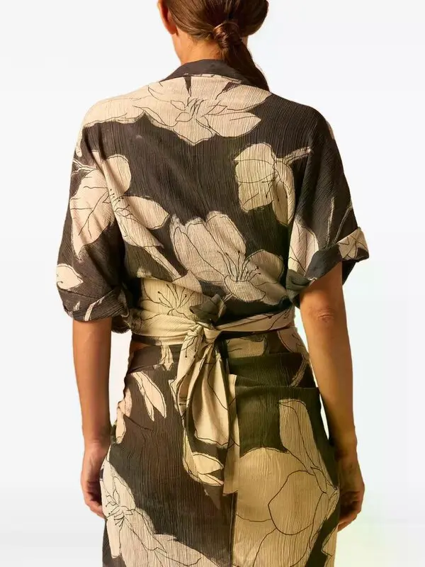 JBQ Floral Tie Top - Grey