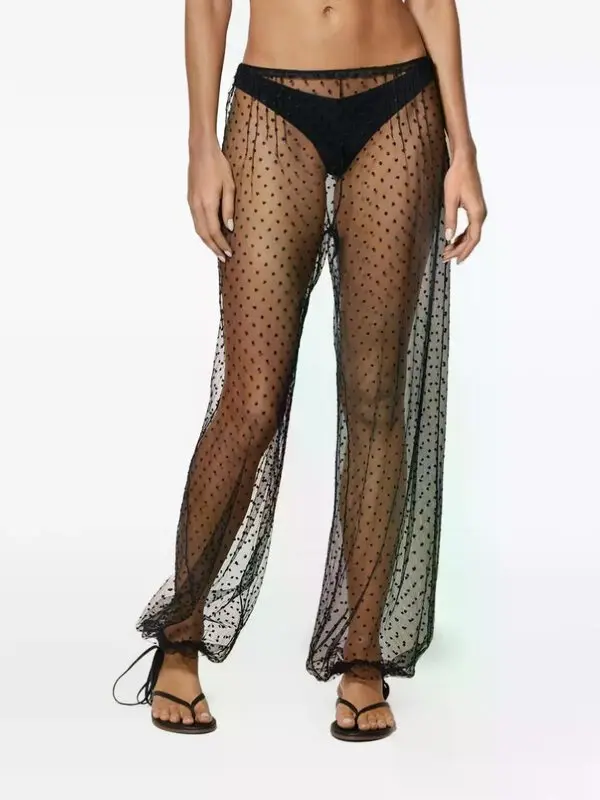 Kiki De Montparnasse Merci Polka-dot Trousers - Black