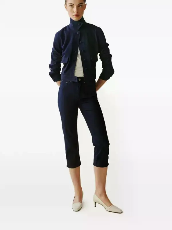 DL1961 Cropped Denim Jacket With High Neck
