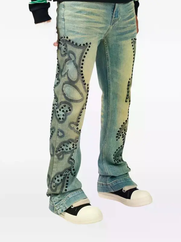 DUAA Rhinestone Print Jeans