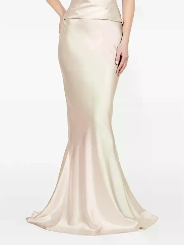 ALEXIA & ANTONIA Bias-cut Flared-hem Maxi Skirt