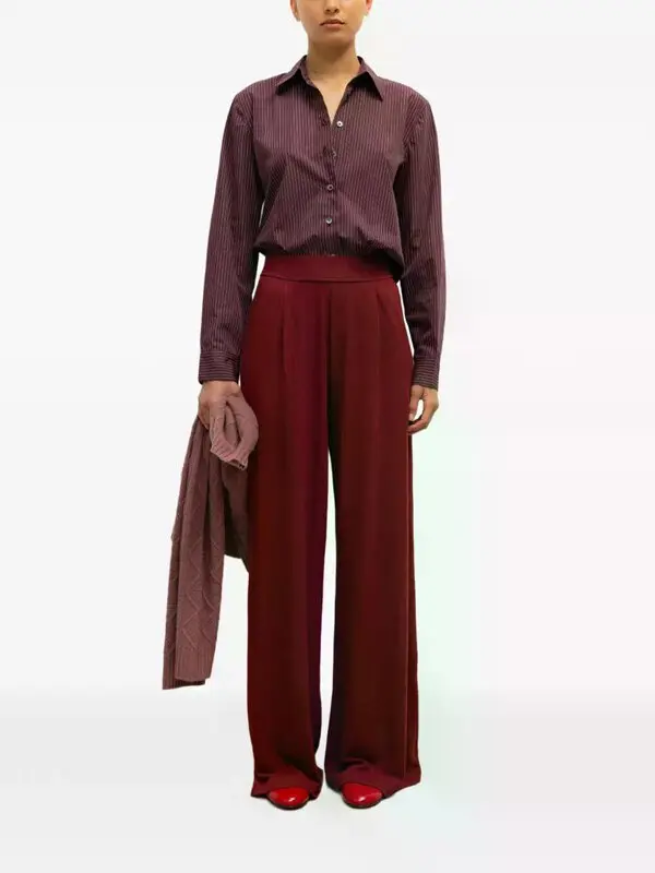 LESET Lauren Pleated Wide-leg Trousers
