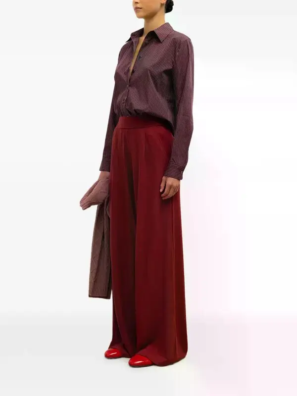LESET Lauren Pleated Wide-leg Trousers