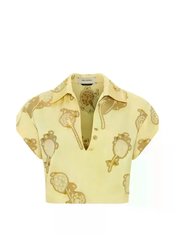 Hellessy Helessy Warren Printed Polo V-neck Top