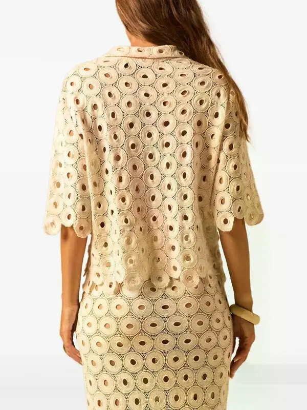 JBQ Braydon Cut-out Blouse - Neutrals