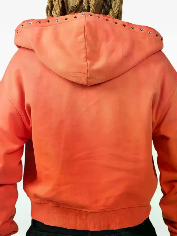 DUAA Distressed Crystal Embellished Hoodie