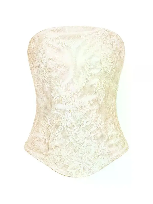 ALEXIA & ANTONIA Embellished Lace Corset - Neutrals