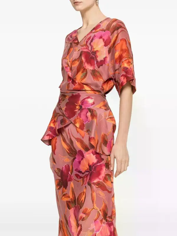 NISSA Printed Midi Skirt