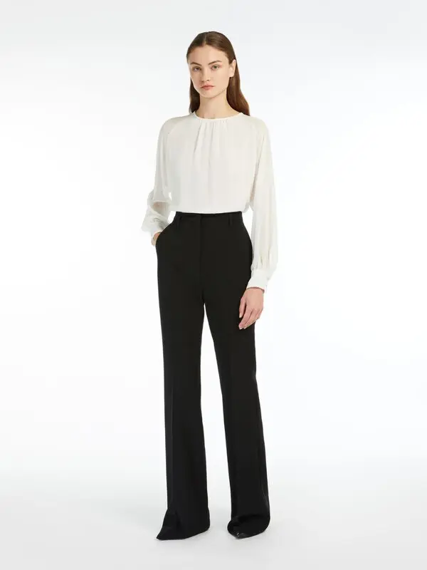 Max Mara Flared Cady Trousers - Black