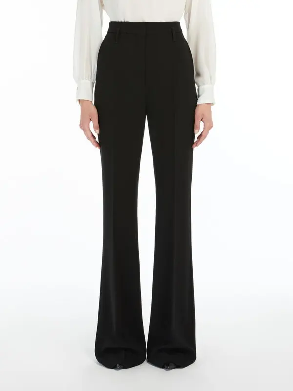 Max Mara Flared Cady Trousers - Black