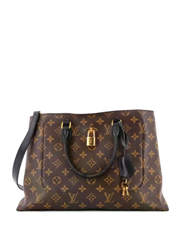 LOUIS VUITTON Flower Monogram Tote Bag - Black
