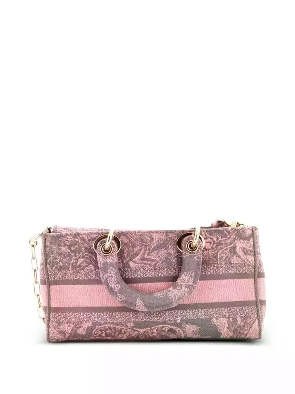 Dior Lady D-joy Embroidered Canvas Medium Satchel - Grey