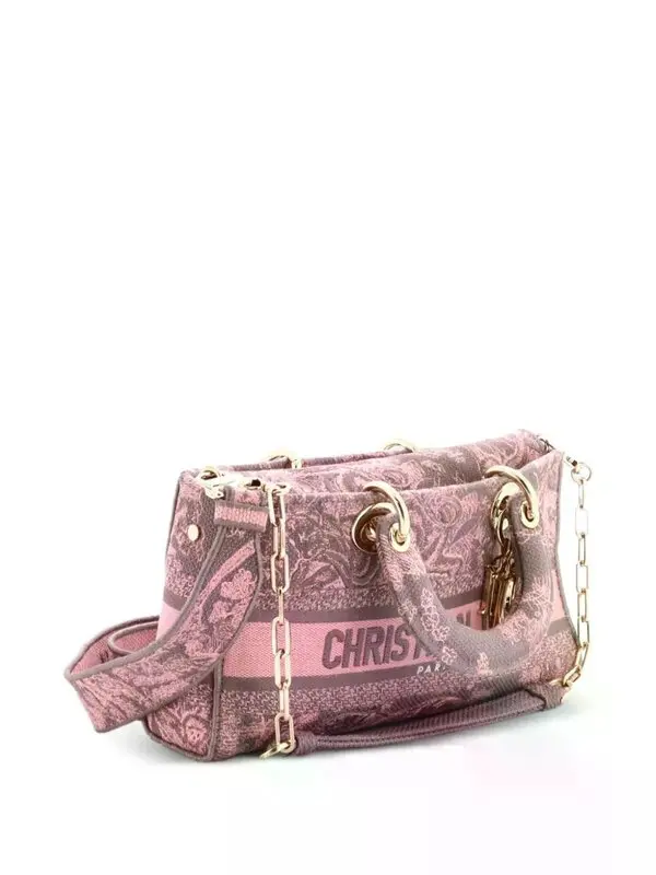 Dior Lady D-joy Embroidered Canvas Medium Satchel - Grey