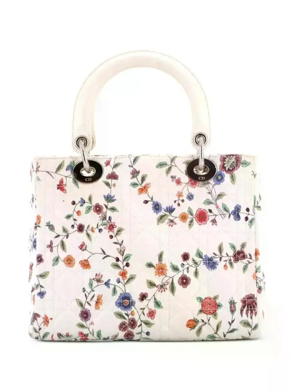 Dior Lady Medium Satchel Floral Printed Canvas - Multicolour