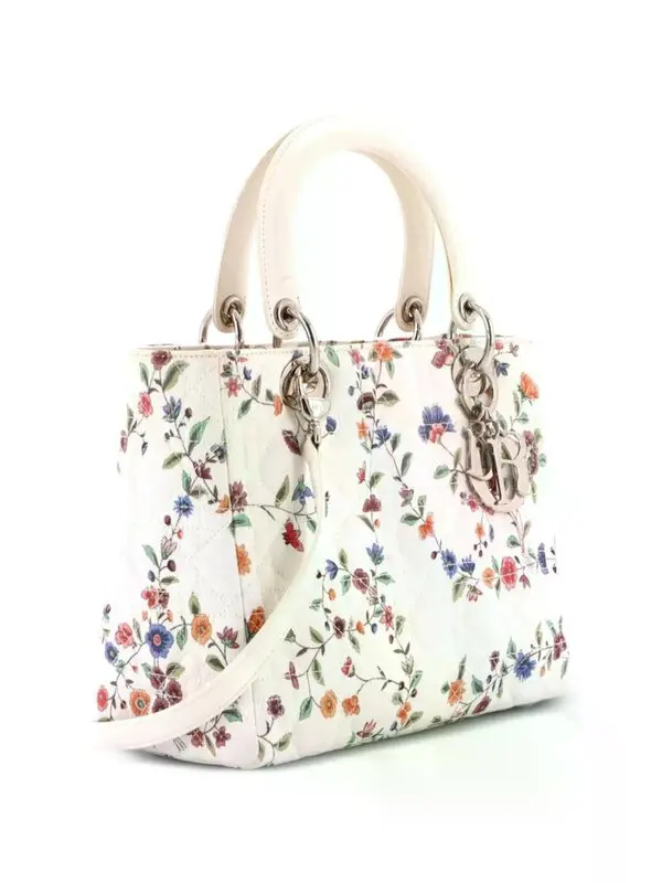 Dior Lady Medium Satchel Floral Printed Canvas - Multicolour