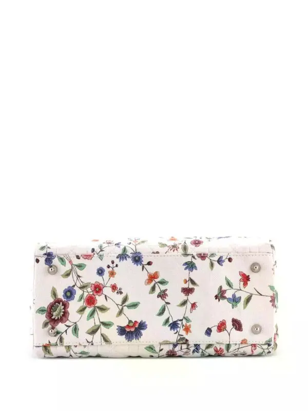 Dior Lady Medium Satchel Floral Printed Canvas - Multicolour