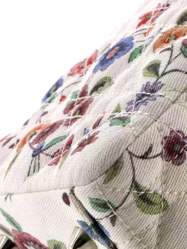 Dior Lady Medium Satchel Floral Printed Canvas - Multicolour