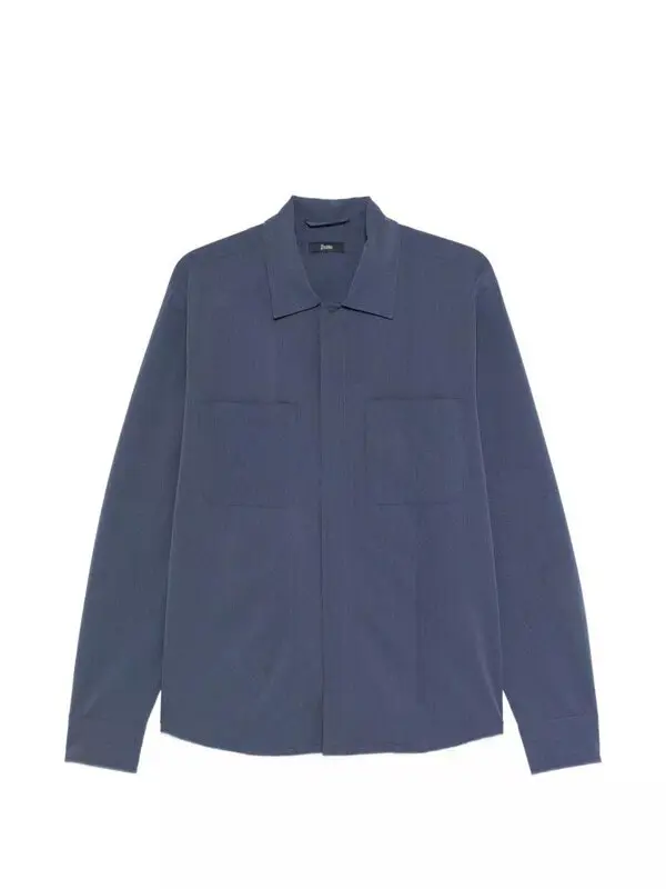 Herno Textured Pocket Shirt - Blue