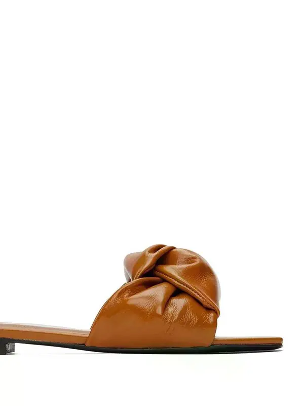 By Far Lima Knot-detailed Leather Sandals - Brown