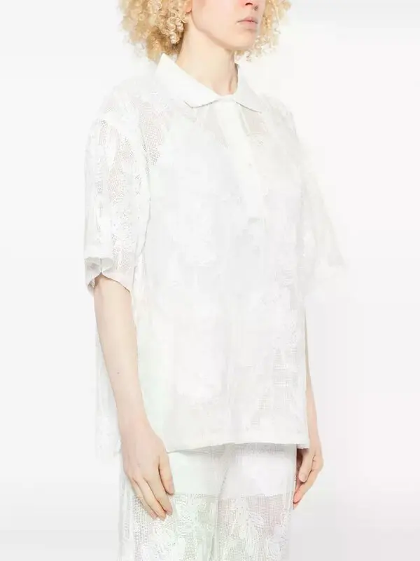 ISABELLE BLANCHE Floral-motif Polo Top