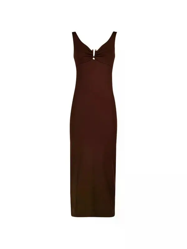 FISICO Cutout Midi Dress - Brown