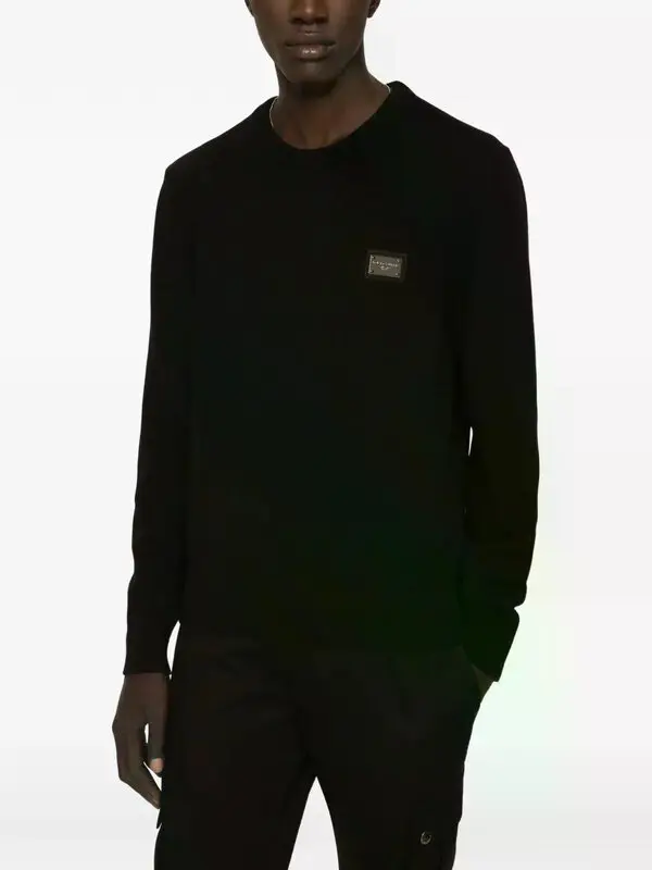 Dolce & Gabbana Wool Round-neck Sweater With Branded Tag