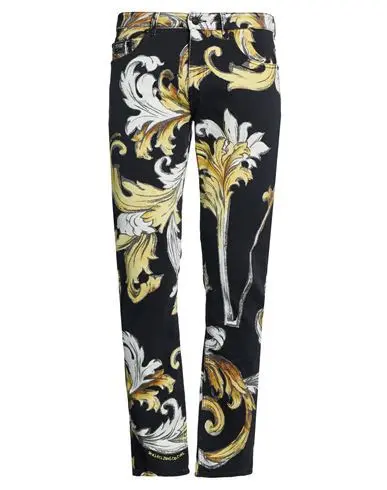 Versace Straight Leg Printed Pants - Black