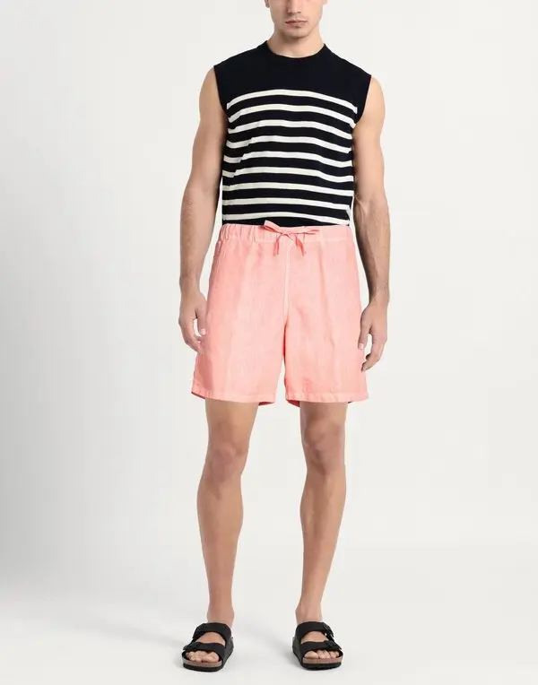 120% Lino Linen Bermuda Shorts - Red