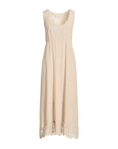KAOS Silk Midi Slip Dress - Beige