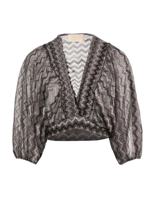 KAOS Knitted Metallic Crop Top