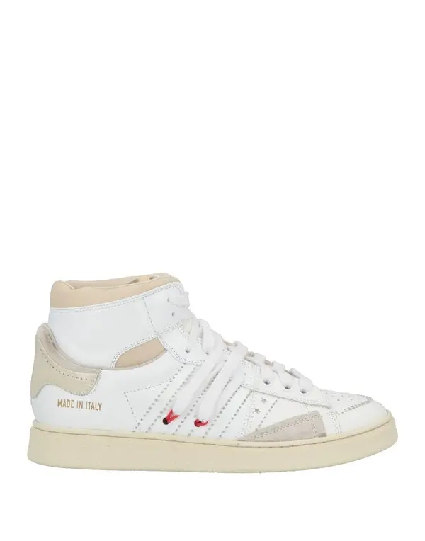 HIDNANDER Leather High-top Sneakers - White