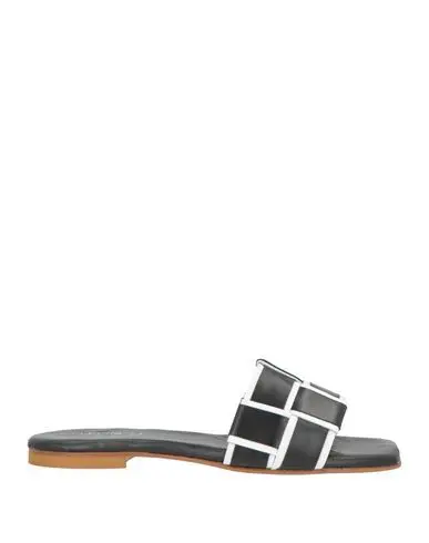 NILA & NILA Leather Slide Sandals - Black