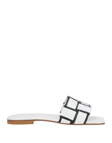 NILA & NILA Leather Slide Sandals - White